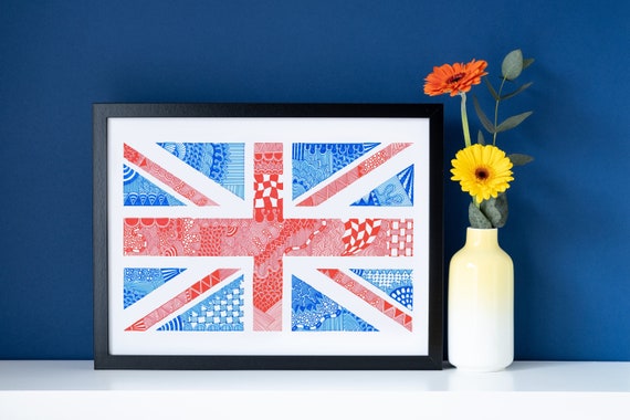 Union Jack Zentangle Print | Etsy