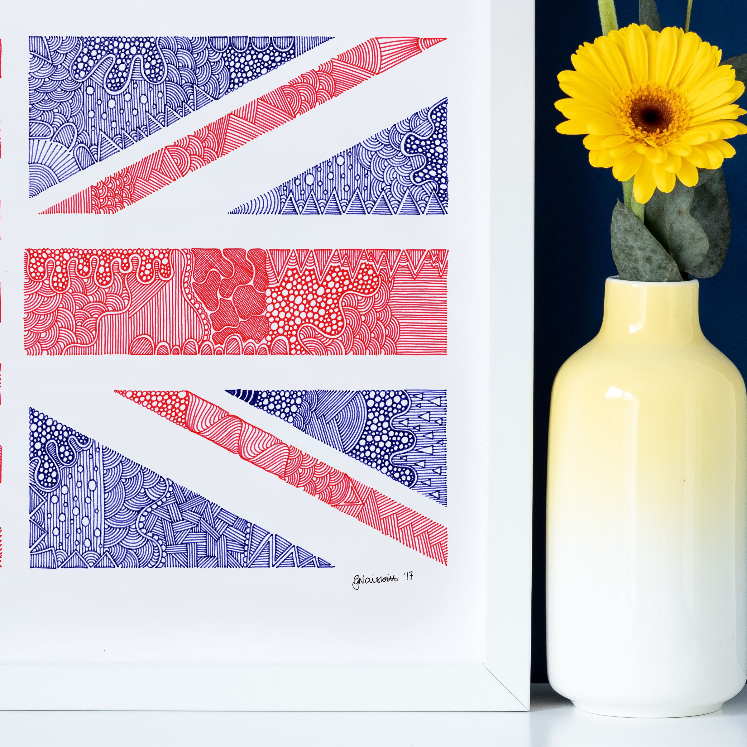 UK and US Flag Mash Up Print | Etsy