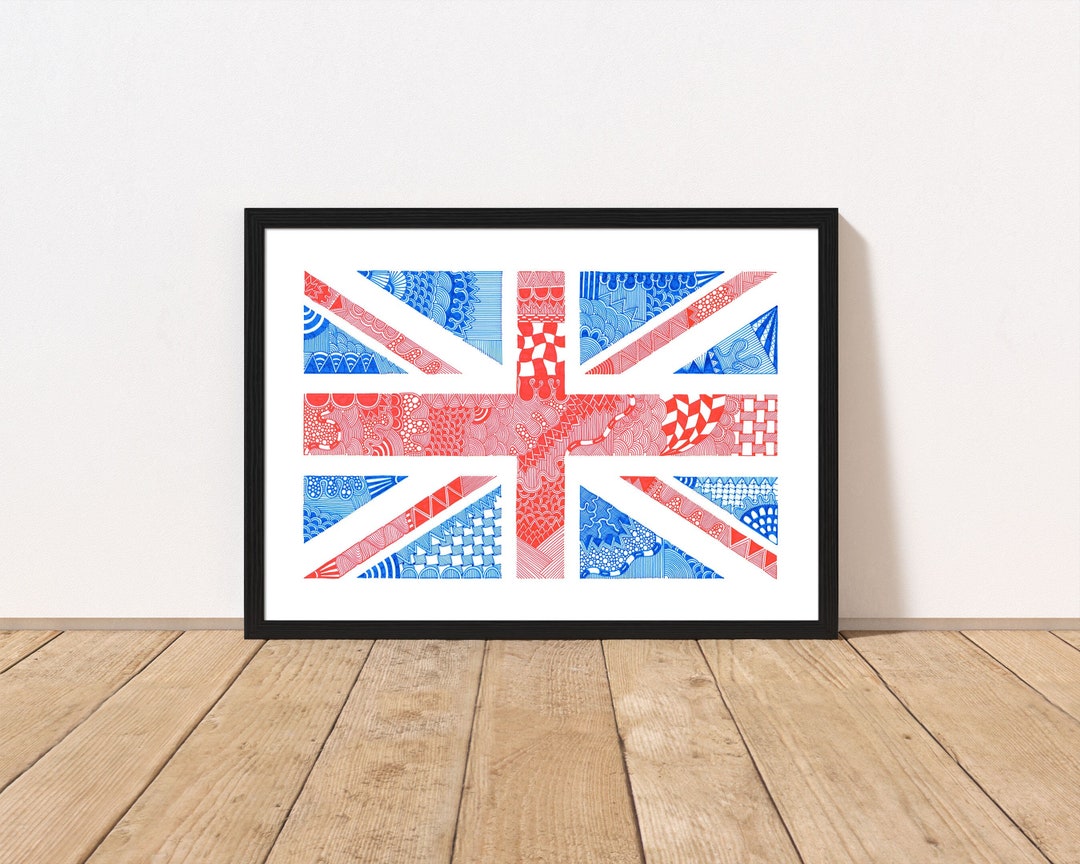 Union Jack Zentangle Print - Etsy