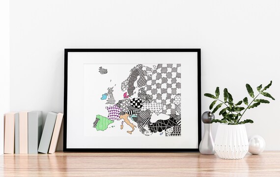 Map of Europe Print - Etsy