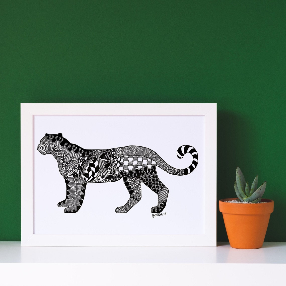 Leopard Zentangle Print | Etsy