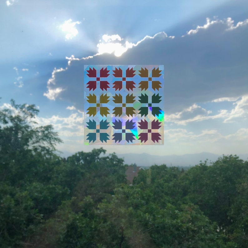 GIANT 8x8 Sawtooth Star Quilt Block Rainbow-making Suncatcher - Etsy