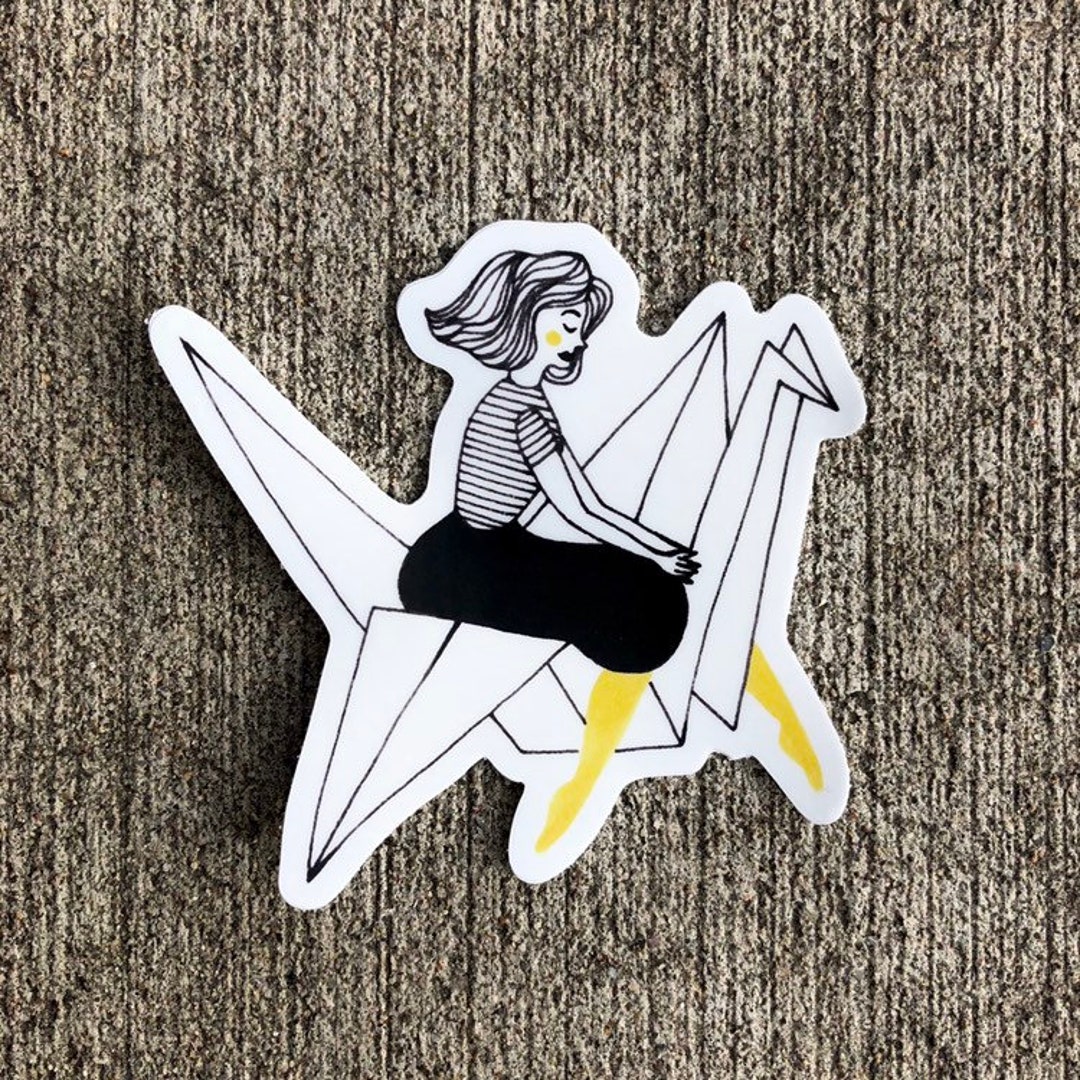 Paper Crane Sticker - Etsy