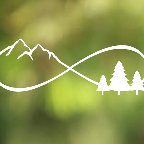 Laptop Decal Nature Infinity Icon Vinyl Decal- Mountain Tree Car ...