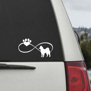 Siberian Husky Infinity Paw Heart Decal - Car Window Decal Sticker - Etsy