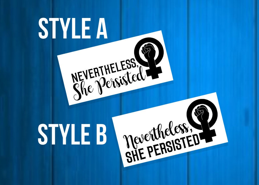 Nevertheless She Persisted Vinyl Decal Elizabeth Warren | Etsy