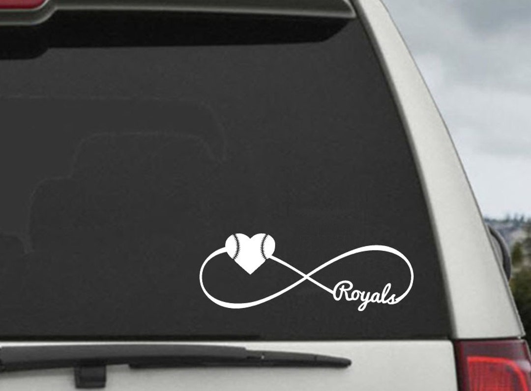 Royals Infinity Baseball Heart Decal - Car Window Decal Sticker - Etsy