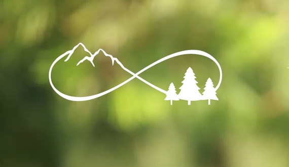 Nature Infinity Icon Vinyl Decal Mountain Tree Car Decal | Etsy