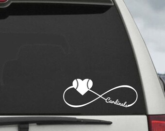 Dodgers Infinity Baseball Heart Decal Car Window Decal | Etsy