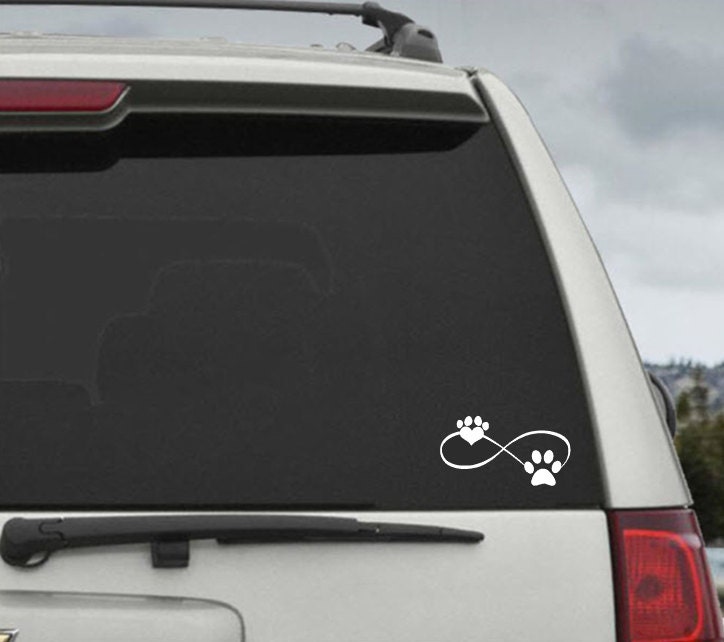 Dog Infinity Paw Heart Decal Car Window Decal Sticker - Etsy