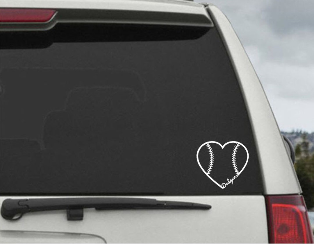 Dodgers Baseball Heart Decal - Car Window Decal Sticker - Etsy