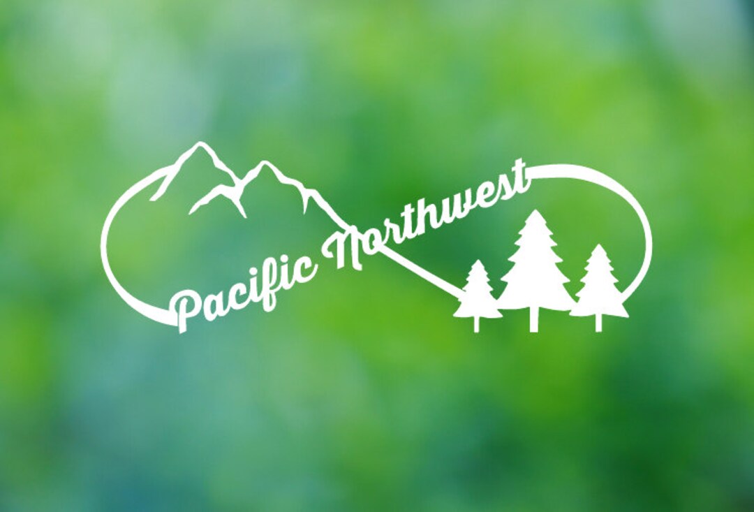 Pacific Northwest PNW Nature Icons Infinity Vinyl Decal - Car Decal ...