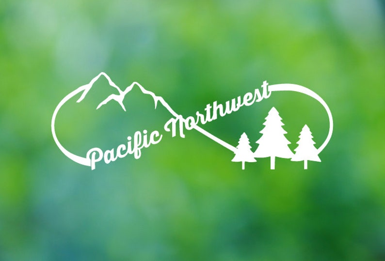 Pacific Northwest PNW Nature Icons Infinity Vinyl Decal Car | Etsy