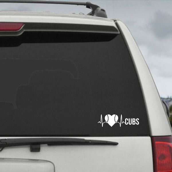 Cubs Baseball Window Decal - Etsy