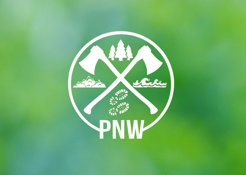 PNW Hiking Camping Icons Pacific Northwest Vinyl Decal - Car Decal ...