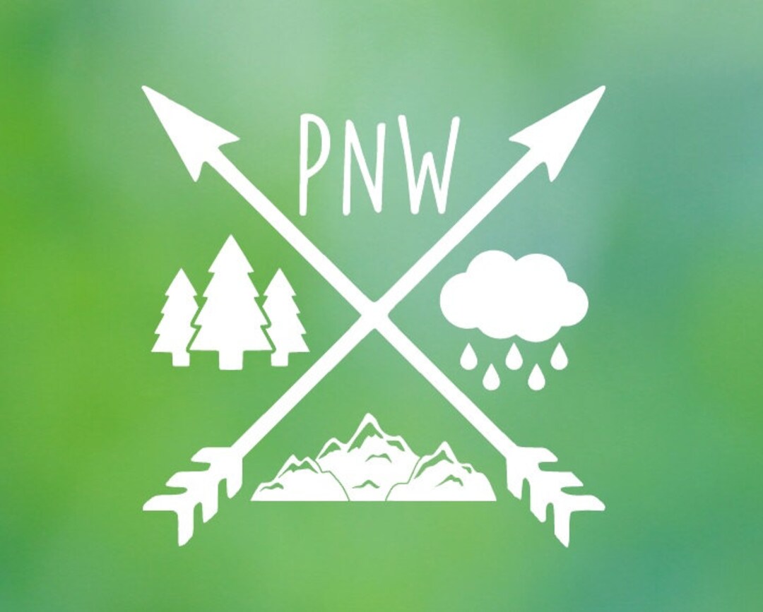 PNW Nature Icons Pacific Northwest Vinyl Decal - Car Decal - Car ...