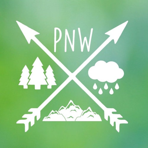 Pacific Northwest PNW Nature Icons EKG Vinyl Decal Car Decal - Etsy