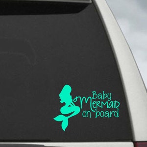 Baby Mermaid on Board Vinyl Decal - Car Decal Sticker - Etsy