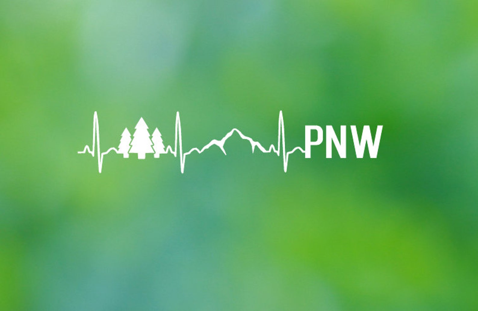 Pacific Northwest PNW Nature Icons EKG Vinyl Decal Car Decal | Etsy