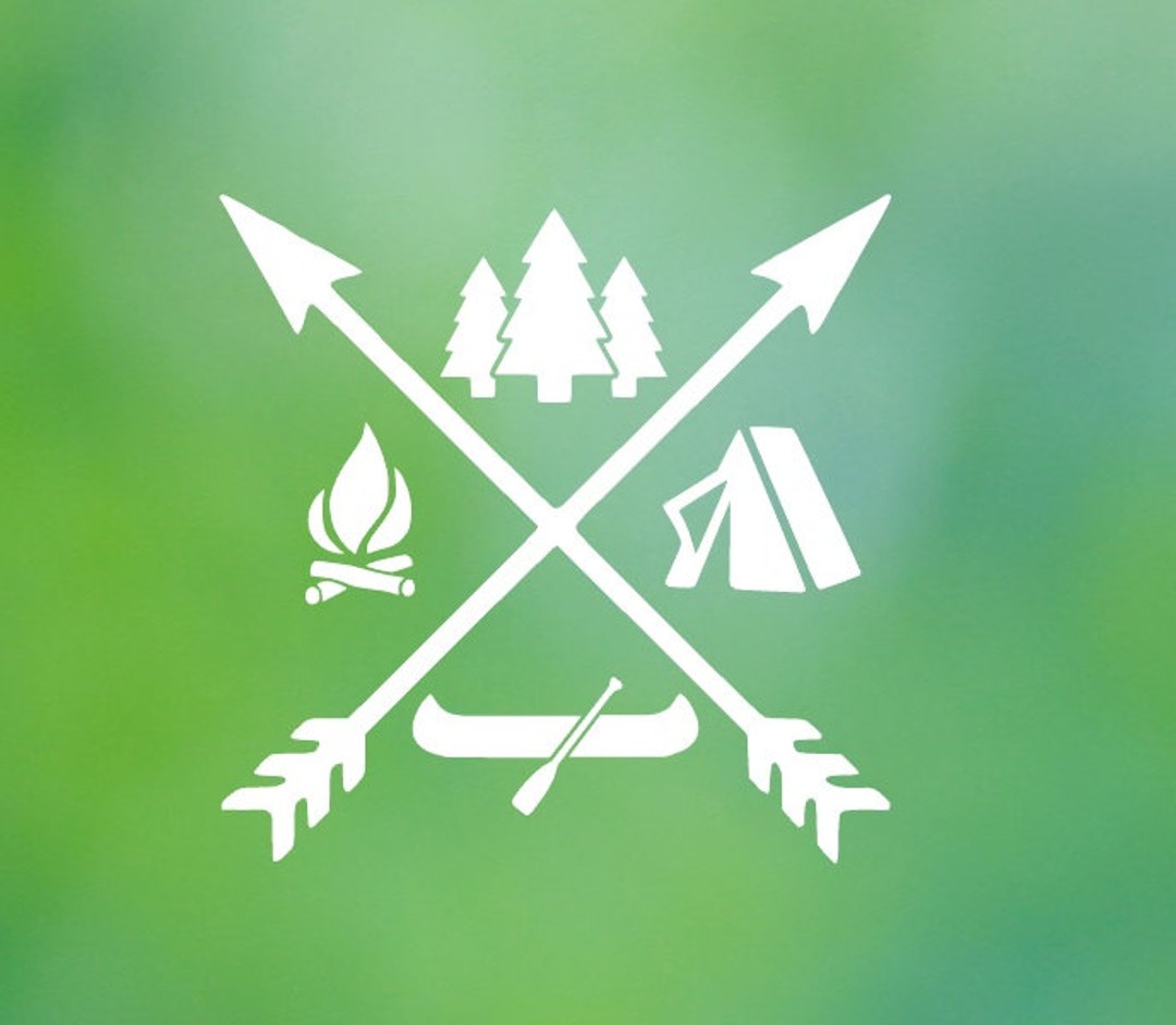 Camping Icon Camp Arrow Nature Vinyl Decal - Car Decal - Car Sticker ...