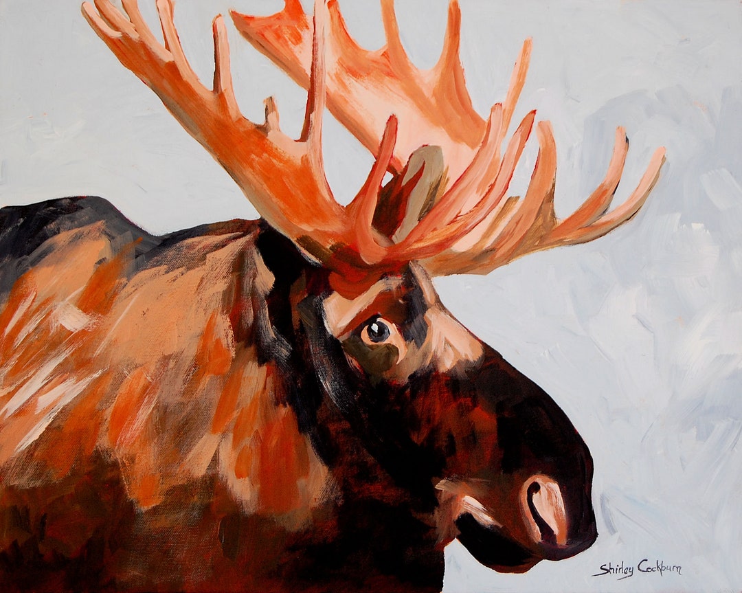 Art Artists Moose Art Moose Moose Paintings Original - Etsy