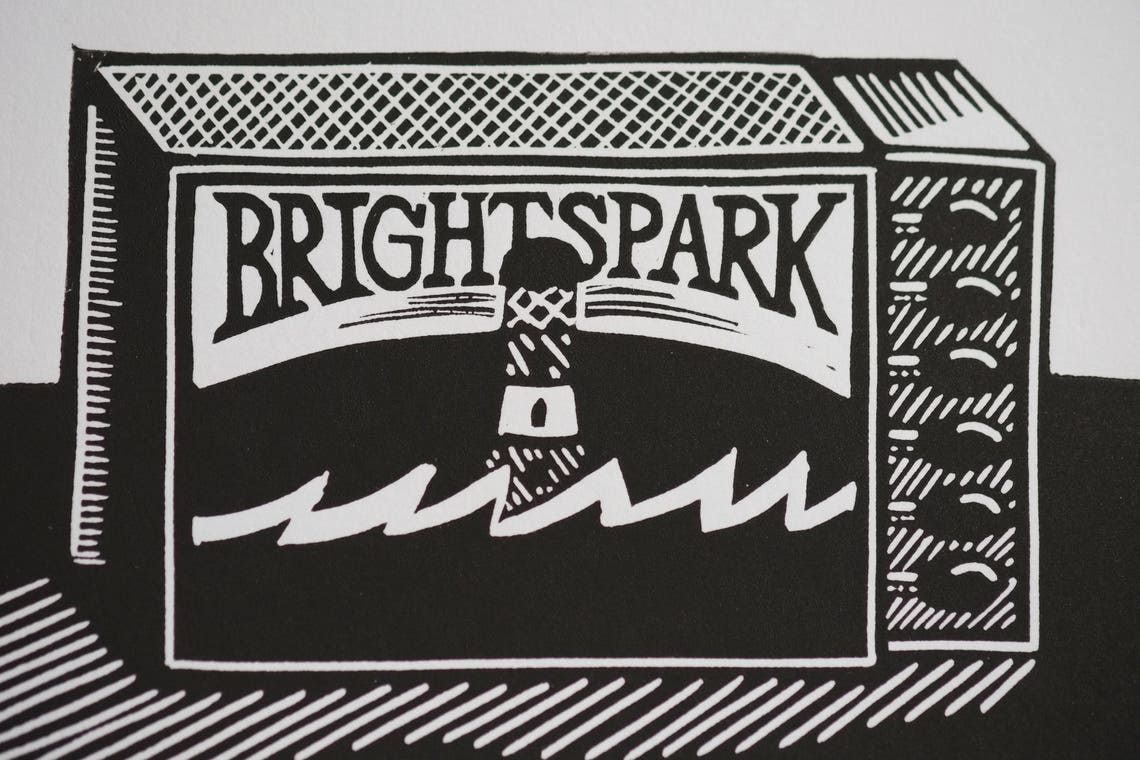 Bright Spark Lighthouse Matchbox Hand Printed Limited - Etsy UK