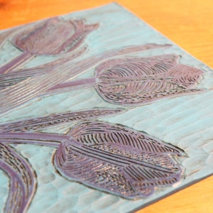 Tulips, Limited Edition, Lino and Screen Print. 2014. - Etsy