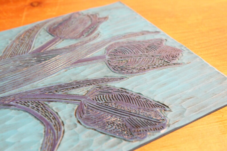 Tulips, Limited Edition, Lino and Screen Print. 2014. - Etsy