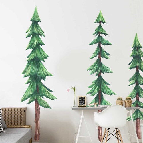 Pine Trees Wall Decal Etsy