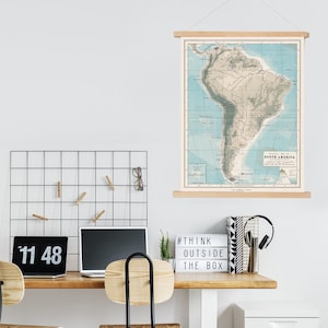 Vintage South America Map Decor Banner by Chromantics - Etsy