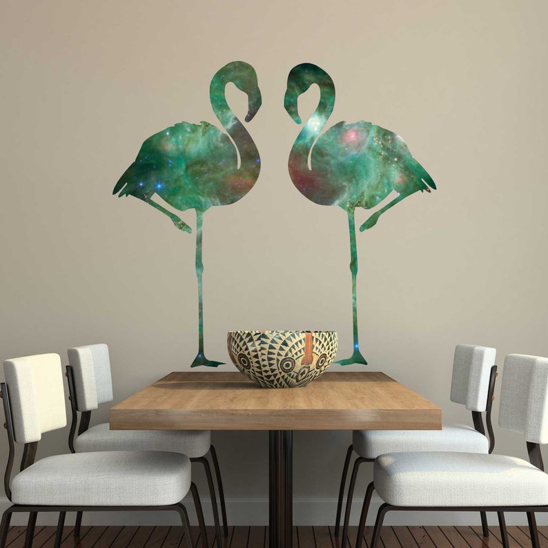 Space Flamingo Wall Decal Set by Chromantics Galaxy and Space - Etsy
