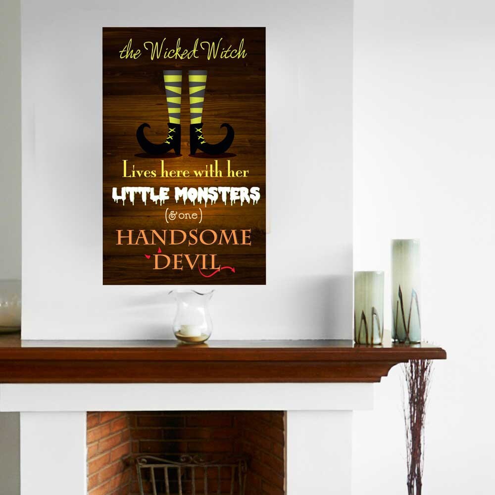 Witch Themed Halloween Signs Wall Decal Kit Halloween Wall - Etsy