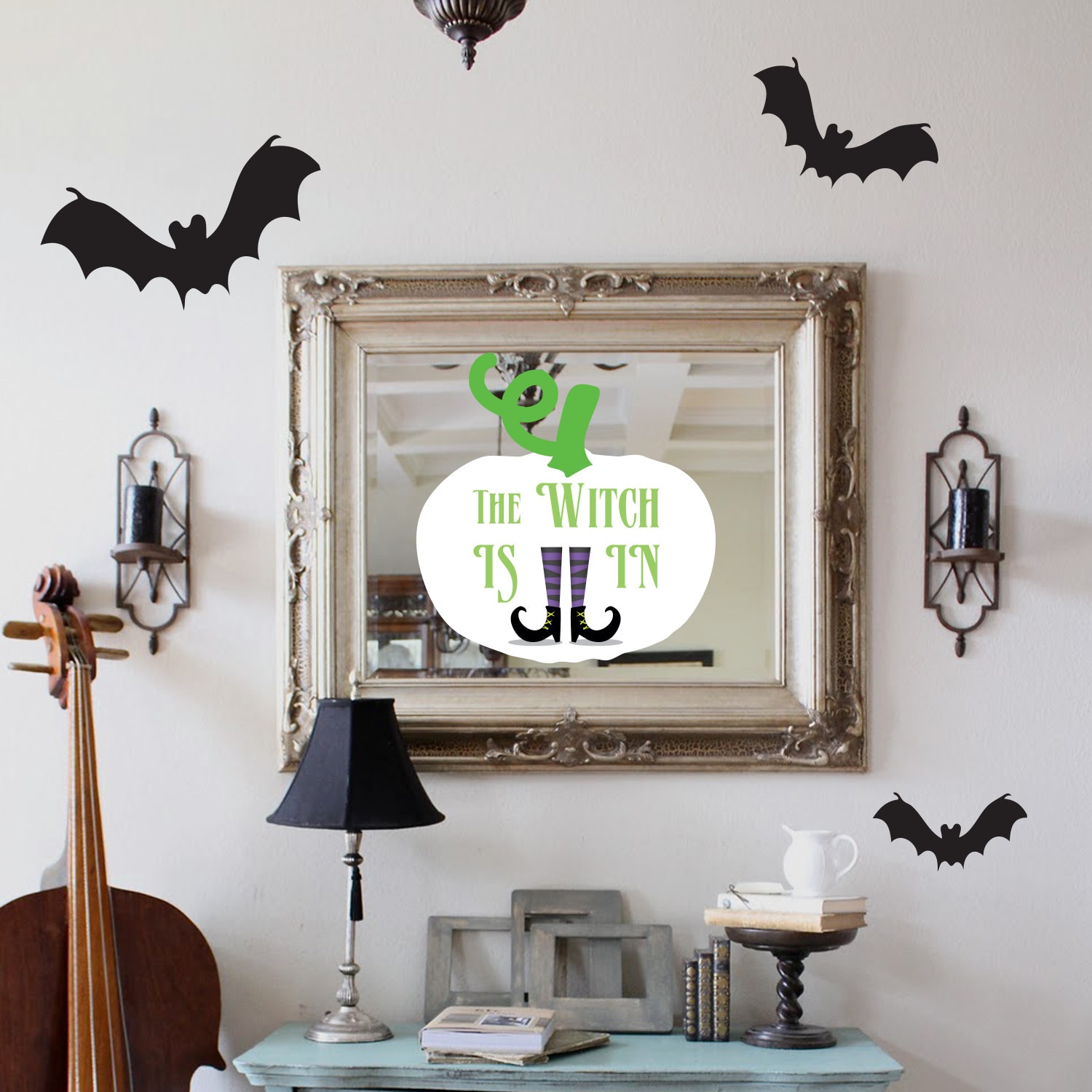 Witch Themed Halloween Signs Wall Decal Kit Halloween Wall - Etsy