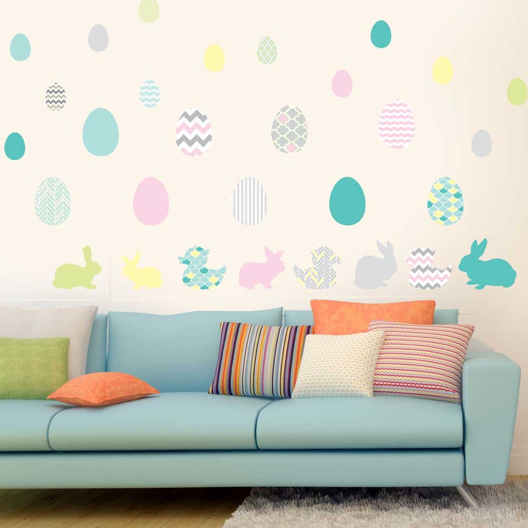 Easter Egg Wall Decal Set - Geometric Easter Decoration Wall Decal by ...