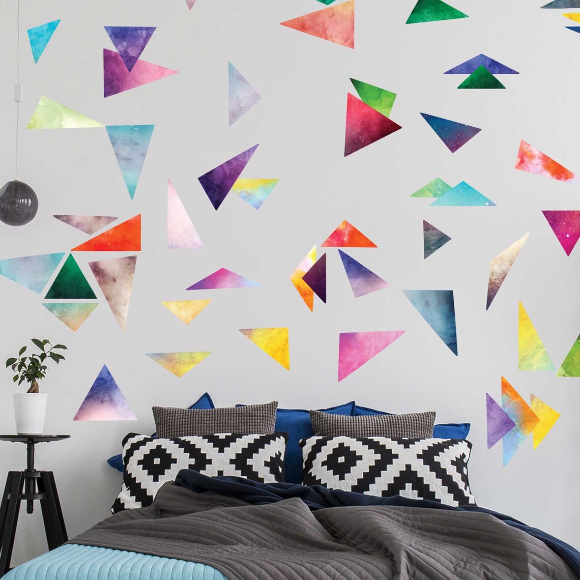 Watercolor Triangle Wall Decal Kit Create Your Own Geometric | Etsy