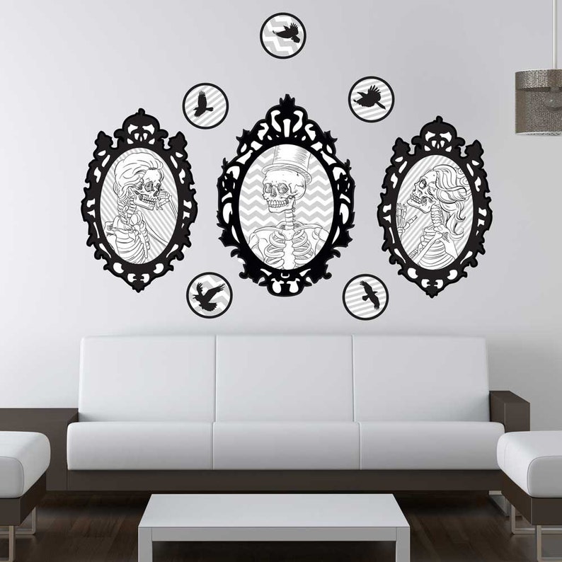 Ornate Victorian Skeleton Wall Decal Kit Halloween Skeleton - Etsy