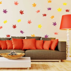 Autumn Leaves Wall Decal Kit - Colorful Leaf Wall Decal by Chromantics ...