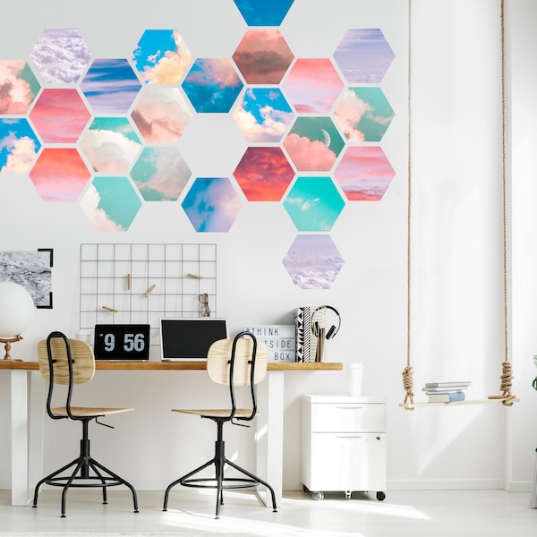 Hexagon Wall Decal - Etsy