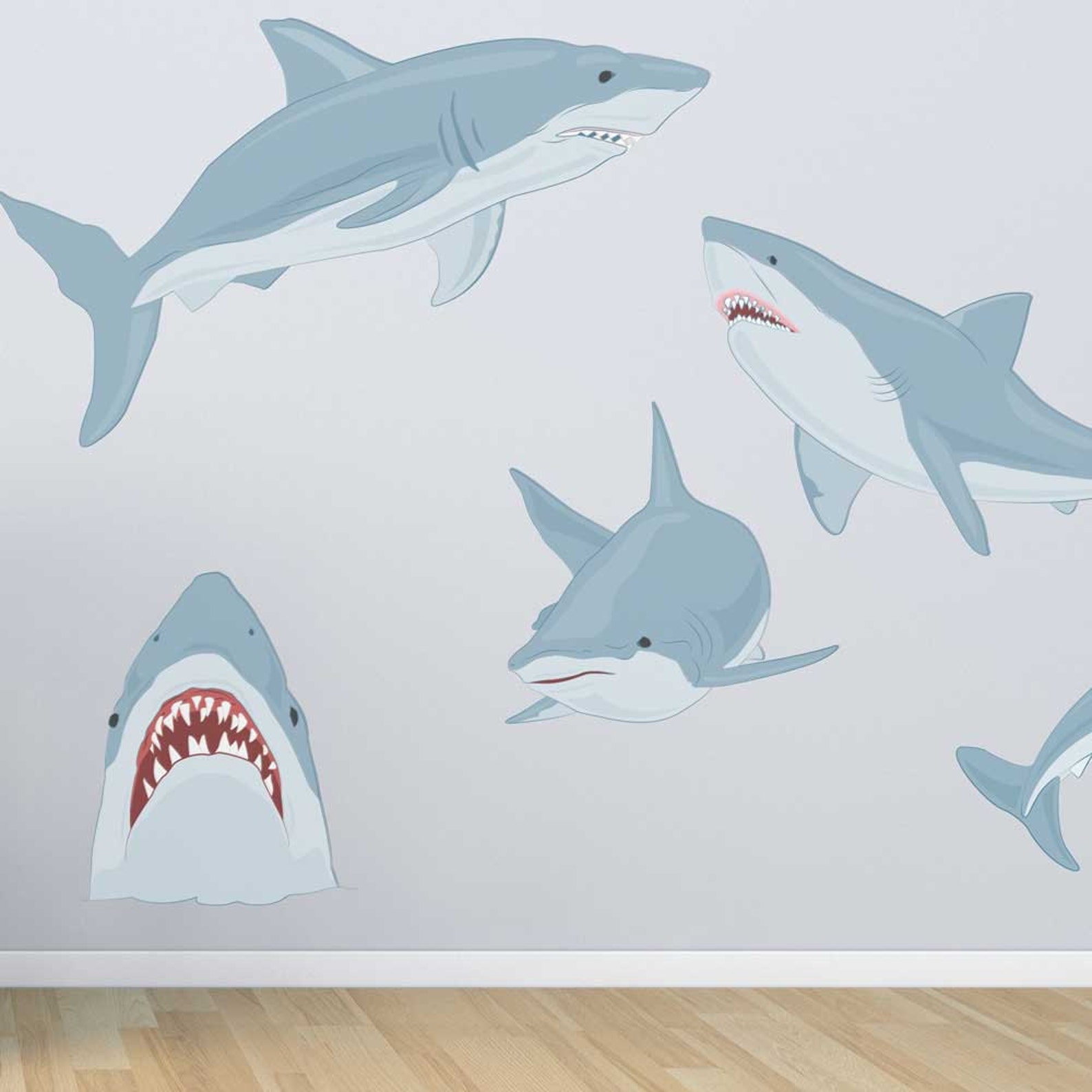 Shark Wall Decal Kit Realistic Shark Wall Decal by - Etsy