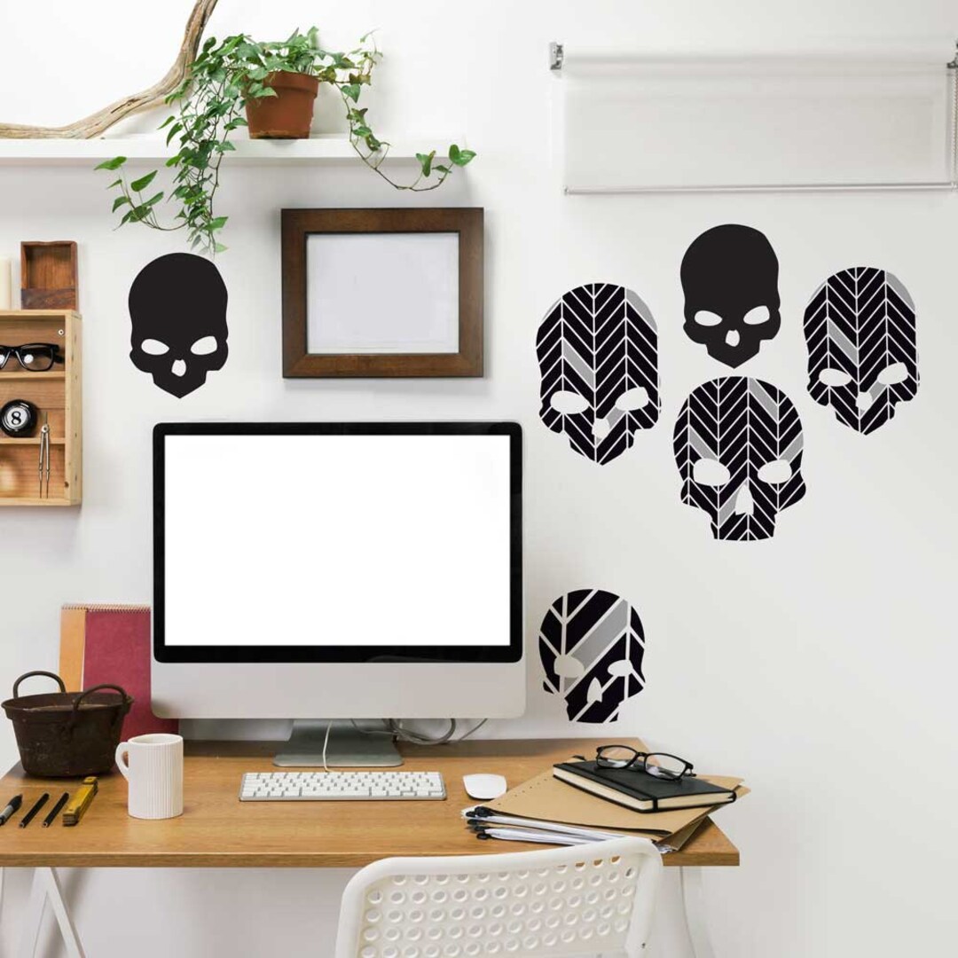 Herringbone Skulls Wall Decal Kit - Halloween Skull Decal by ...