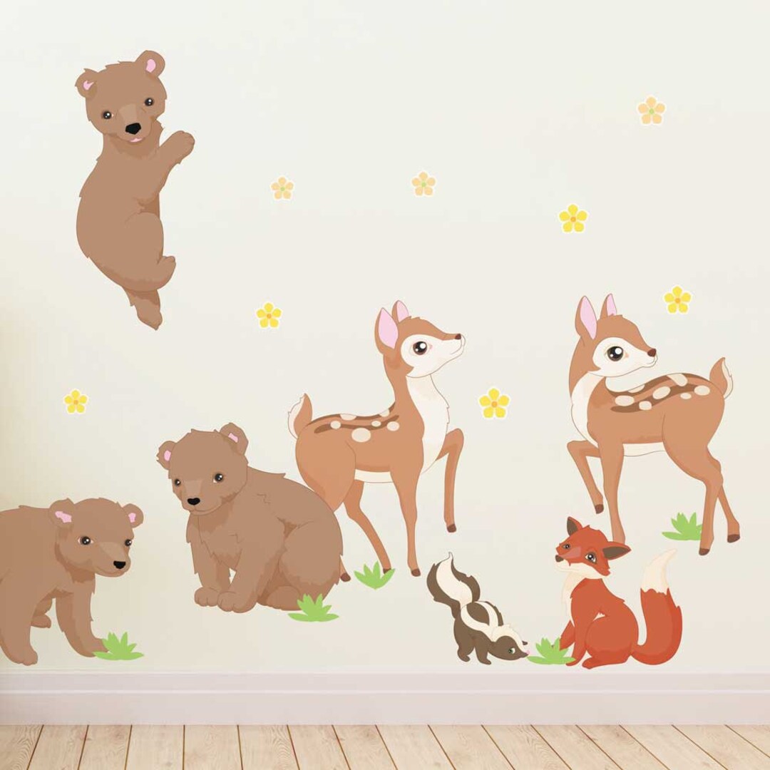 Enchanted Forest Wall Decal Kit - Deer & Bear Wall Decal by Chromantics ...