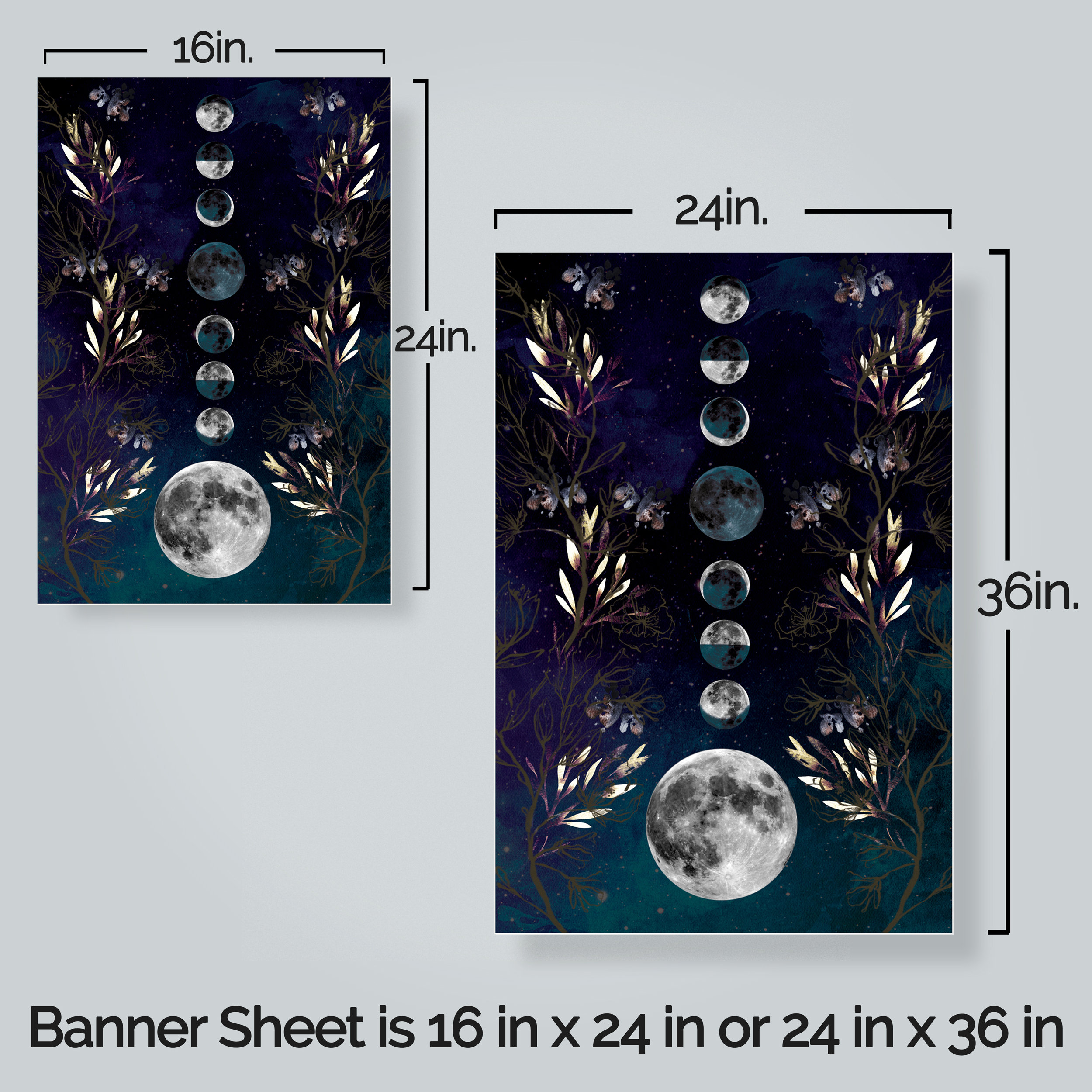 Moon Phases Decor Banner by Chromantics - Etsy