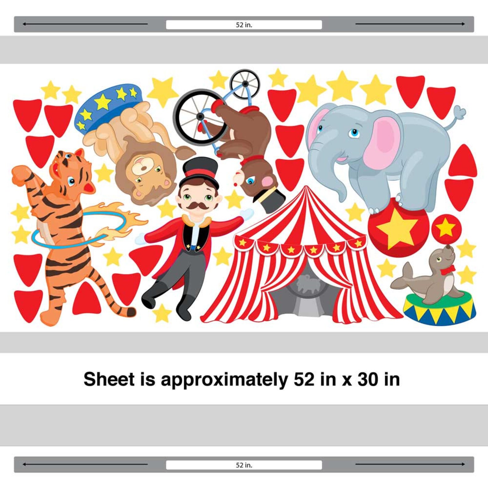 Big Top Circus Wall Decal Kit Carnival Animals Wall Decal by - Etsy