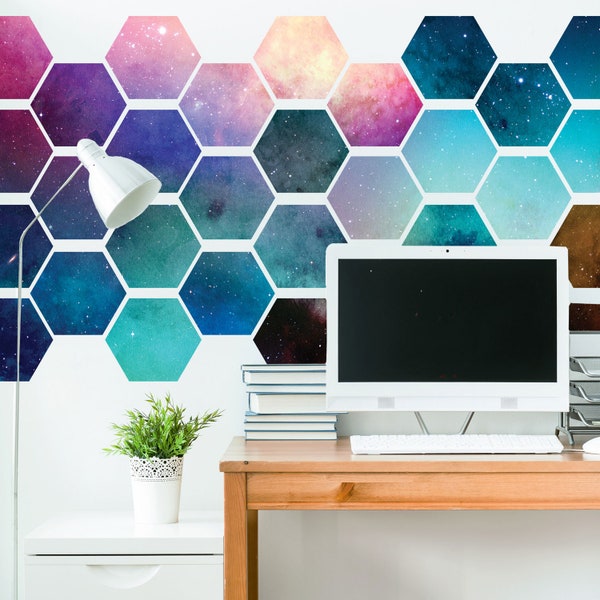 Hexagon Wall Decal - Etsy