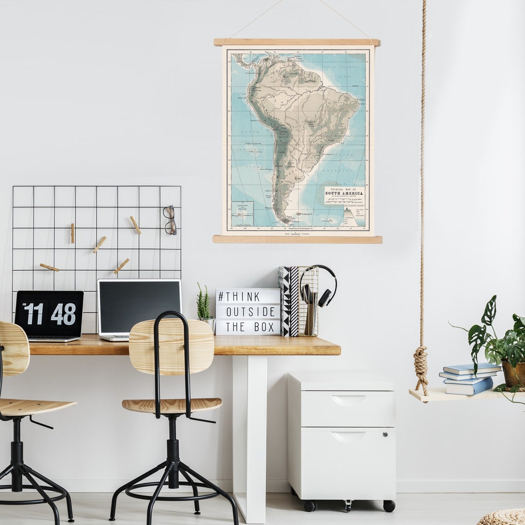 Vintage South America Map Decor Banner by Chromantics - Etsy