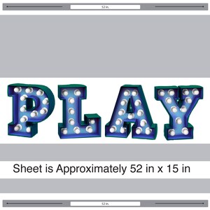 Play Marquee Wall Decal - Marquee Sign Wall Decal by Chromantics - Etsy