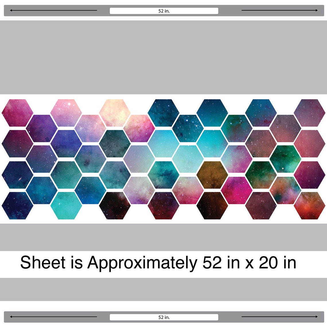 Hexagonal Space Wall Decal Tiles - Create Your Own Geometric Wall Mural ...