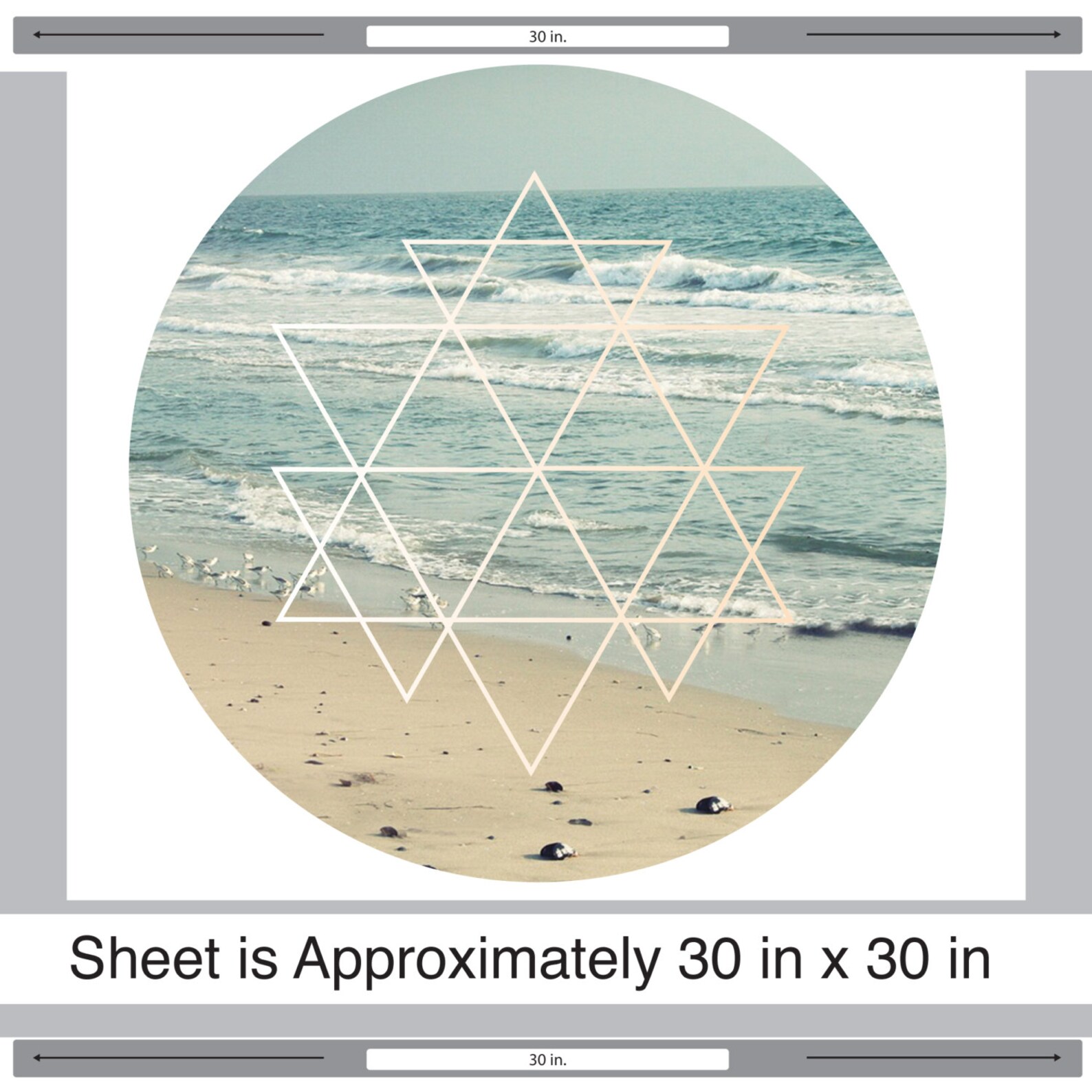 Geometric Ocean View Wall Decal- Beach Scene Wall Decal by Chromantics ...