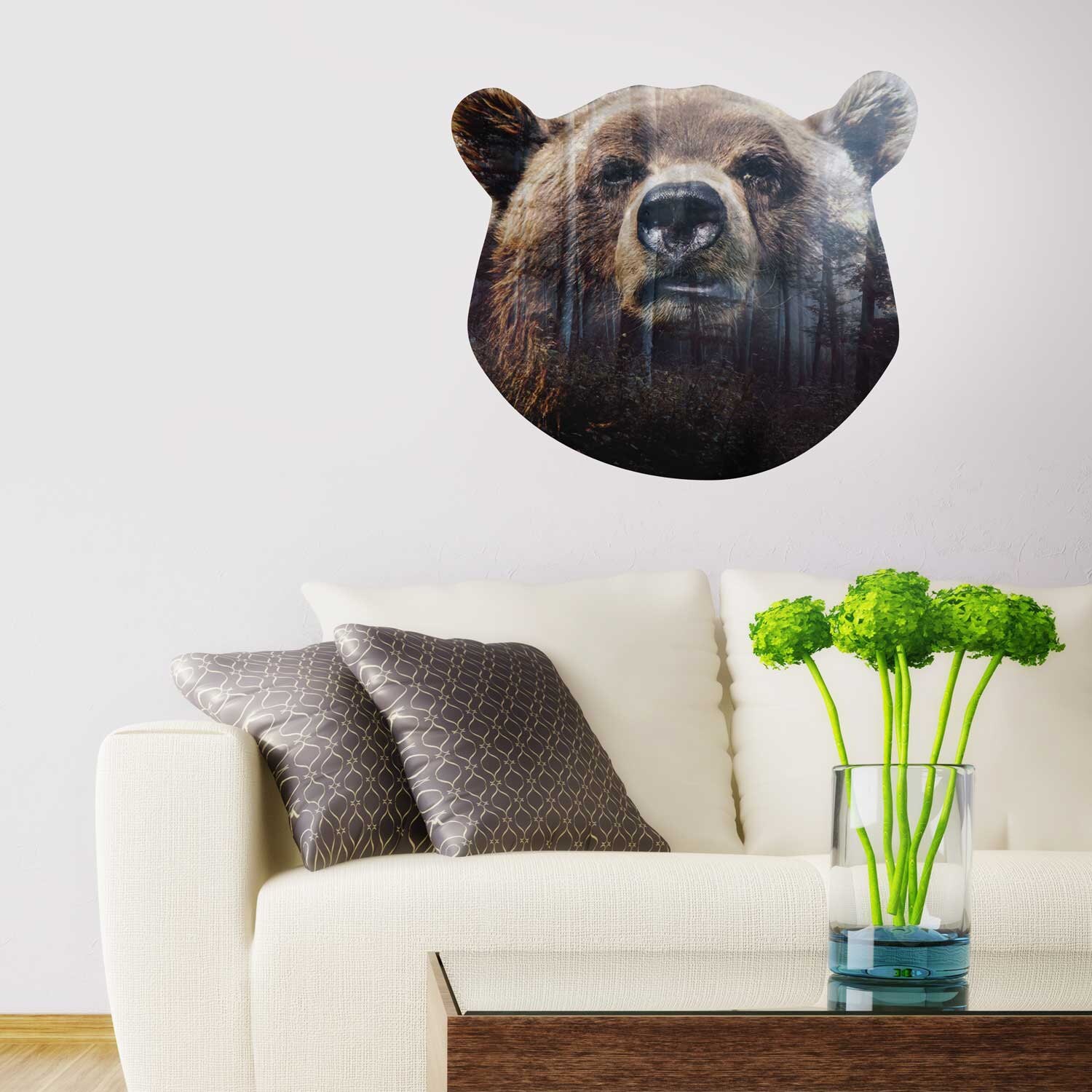 Double Exposure Bear Wall Decal Kit - Bear and Woods Wall Decal by ...