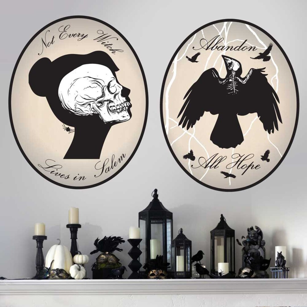 Skeleton Cameo Wall Decal Kit- Halloween Wall Decal by Chromantics - Etsy